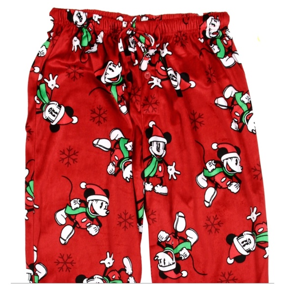 Disney | Pants | Red Mickey Mouse Mens Sueded Fleece Sleep Pants | Poshmark